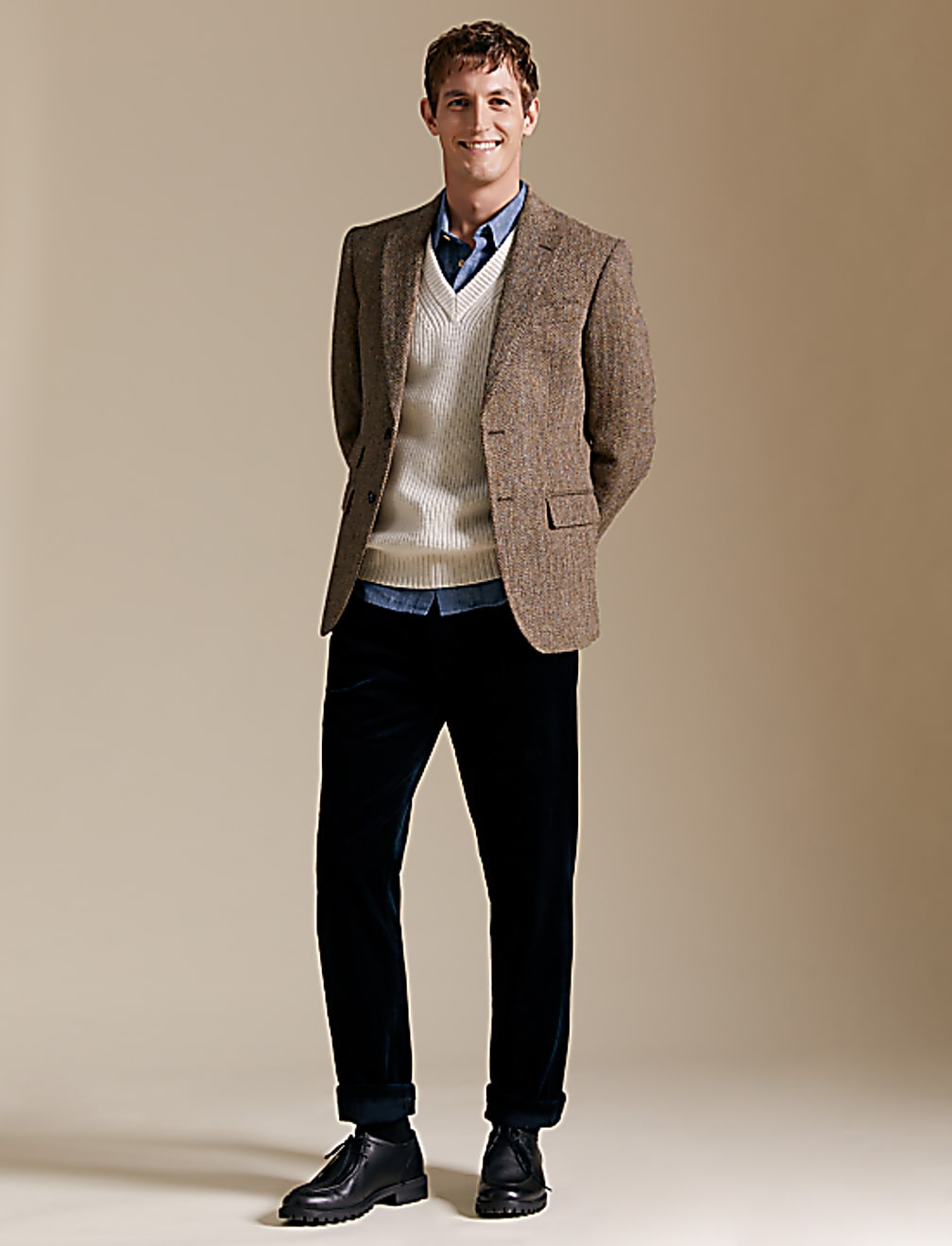 Buy York Tailored Fit Harris Tweed Blazer at Marks & Spencer