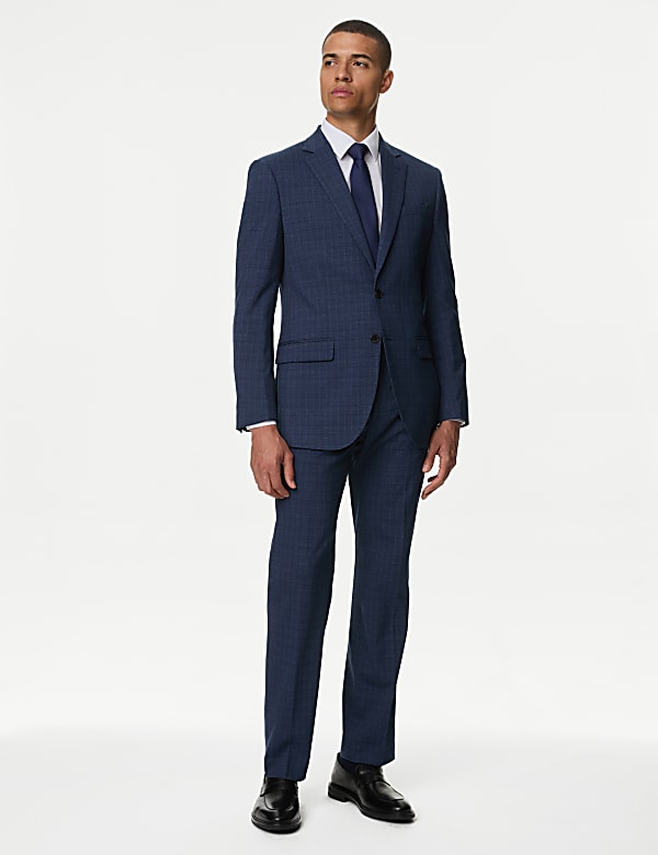 Regular Fit Check Stretch Suit | M&S MV