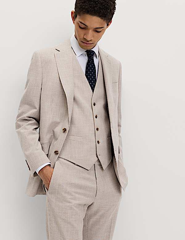 3 Piece Tailored Fit Grid Check Suit | M&S KG