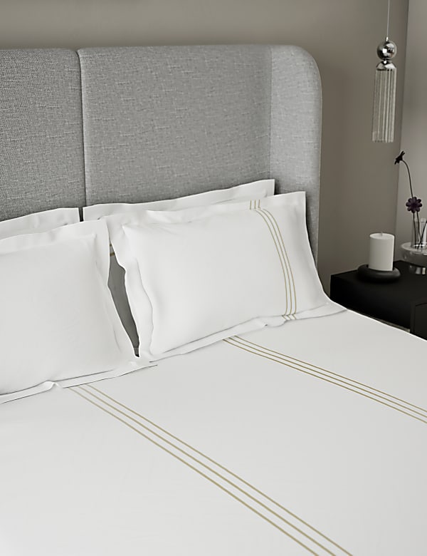 2pk Pure Cotton Sateen Beretta Stitch Oxford Pillowcases | TAUPE MIX ...