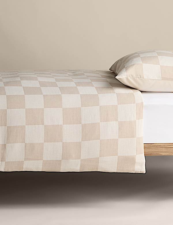 Pure Cotton Checked Bedding Set | NEUTRAL | Bedding Sets | M&S US