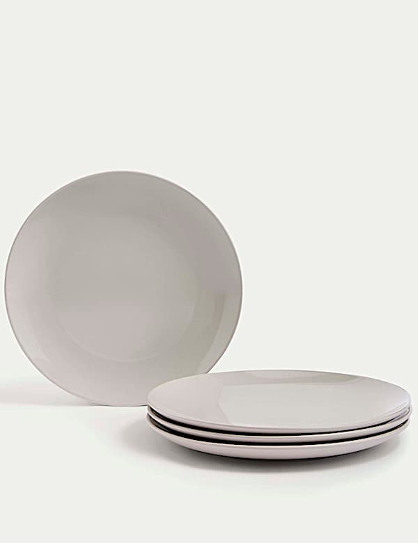 Set of 4 Stoneware Dinner Plates | NATURAL | Crockery | M&S AU