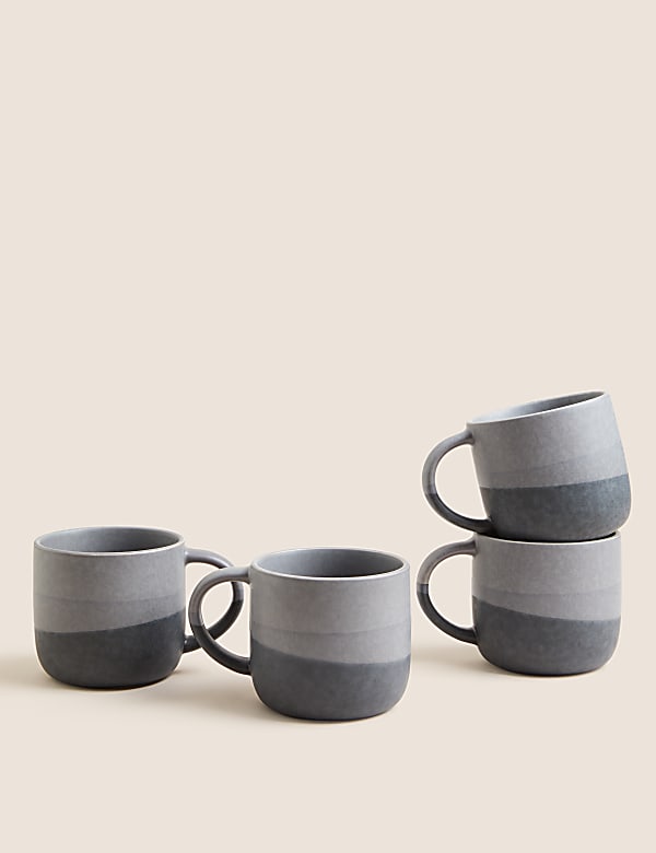 Set of 4 Dipped Mugs | GREY | Crockery | M&S AU