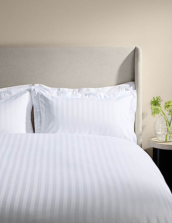 Pure Cotton Satin Striped Bedding Set | WHITE | Bedding Sets | M&S NZ