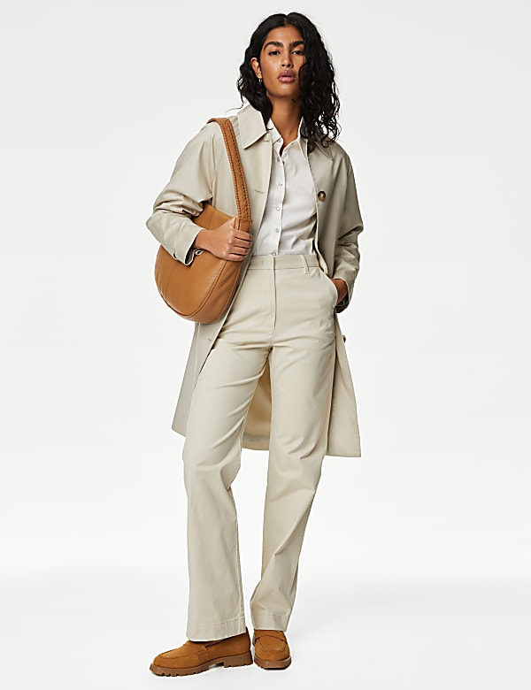 Buy Cotton Rich Straight Leg Chinos at Marks & Spencer