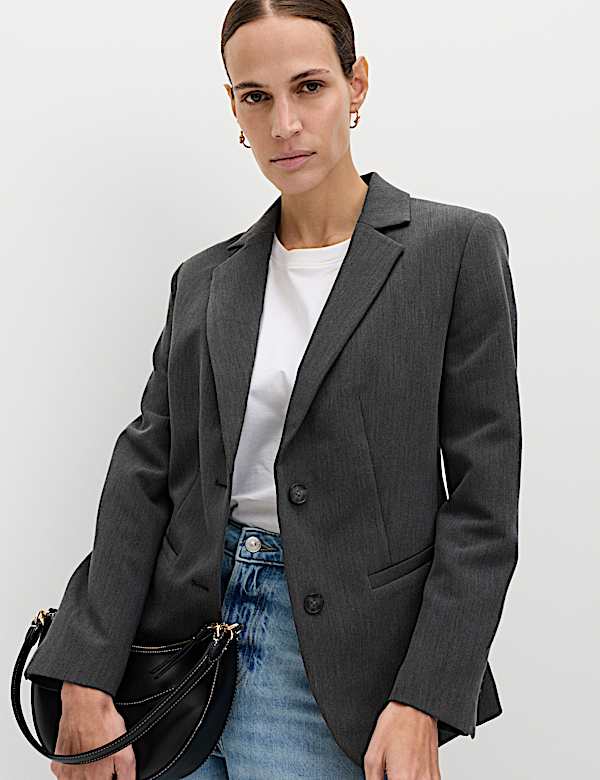 Relaxed Tailored Single-Breasted Blazer | GREY | Blazers | M&S US