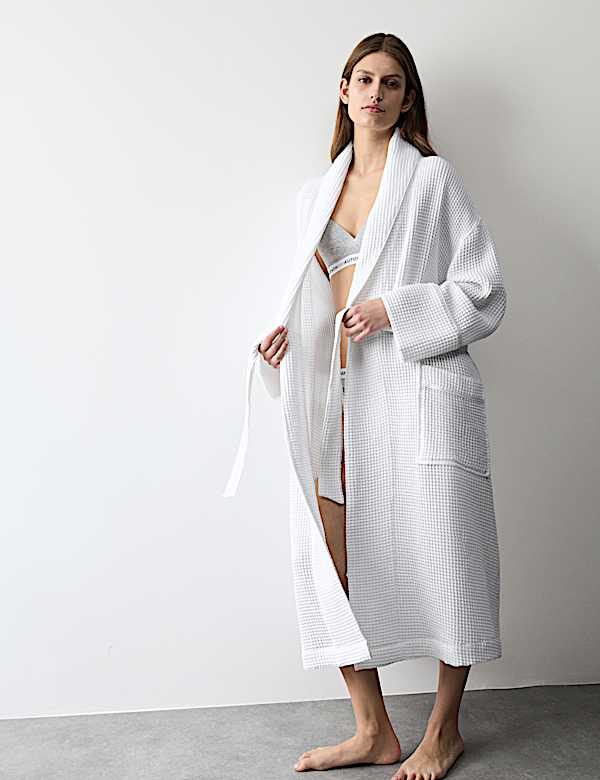 Pure Cotton Waffle Wrap | WHITE | Dressing Gowns | M&S RS