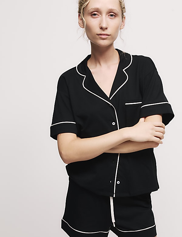 Cool Comfort™ Cotton Modal Shortie Set | NAVY | Pyjamas | M&S NL