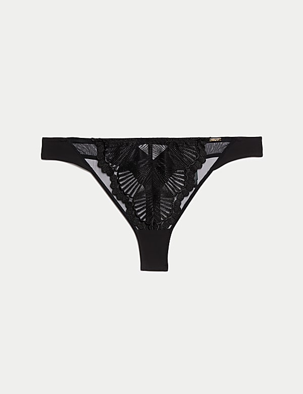 Leon Embroidery Thong | BLACK | Knickers | M&S KR