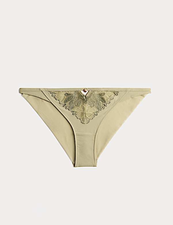 Ianthe Embroidery Brazilian Knickers | LIGHT KHAKI | Knickers | M&S CA