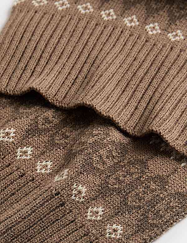 Buy Cable Knit Fair Isle Scarf at Marks & Spencer