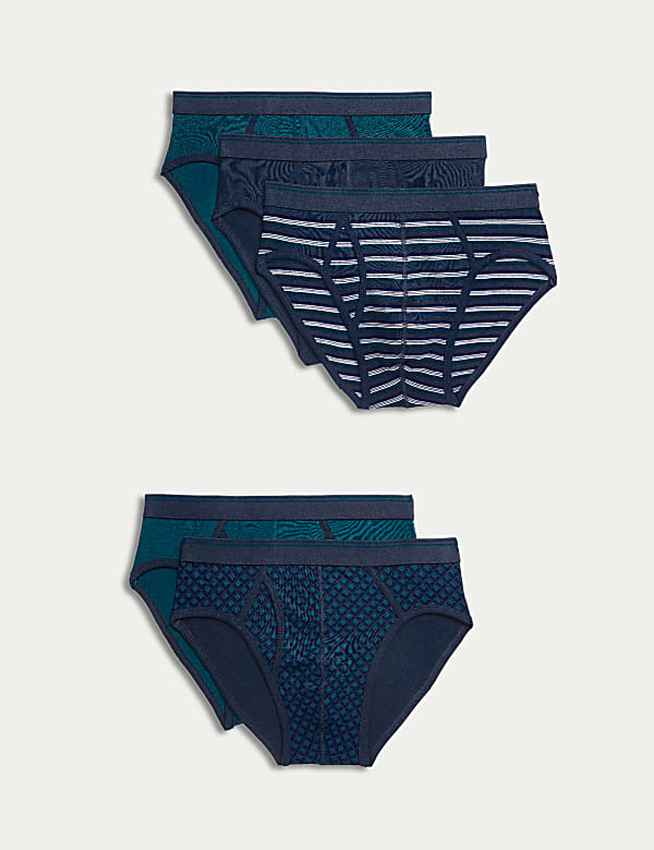 Slipy Cool & Fresh™ ze streczem w geometryczne wzory, 5 par | GREEN MIX ...