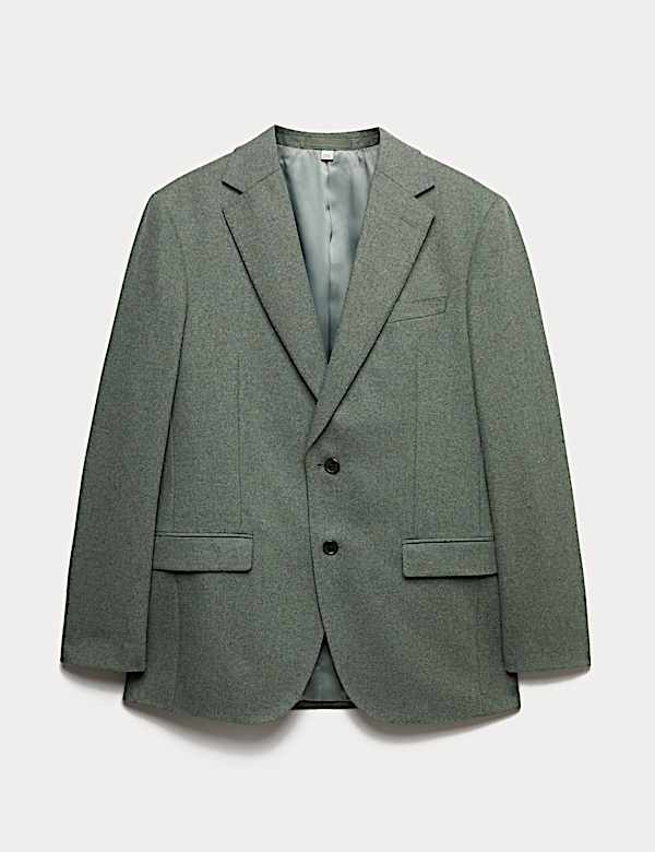 Tailored Fit Italian Wool Rich Tweed Suit Jacket | GREEN | Jackets | M&S KG