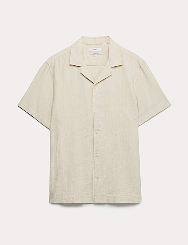 Pure Cotton Textured Shirt | ECRU MIX | Shirts | M&S JE