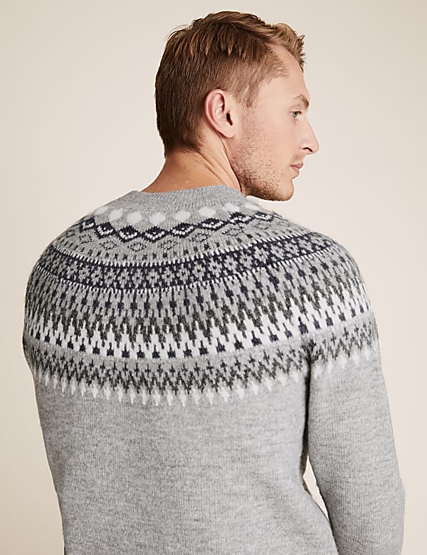 Buy Cosy Fair Isle Crew Neck Jumper at Marks & Spencer