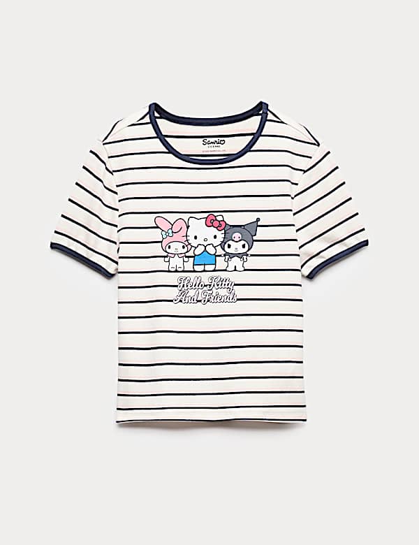 Hello Kitty™ T-Shirt mit hohem Baumwollanteil und Streifenmuster (9–16 ...