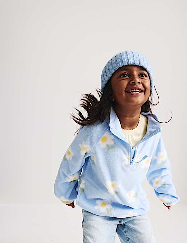 Květovaný mikro flís (2–8 let) | POWDER BLUE | Flísové topy | M&S CZ