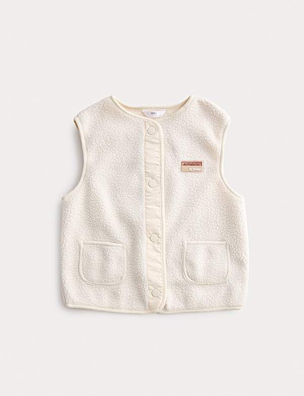 Borg Patch Pocket Gilet (2-10 Years) | LIGHT CREAM | Gilets | M&S JP