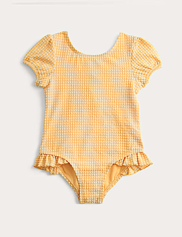 Gingham Swimsuit (2-8 Years) | YELLOW | Swimsuits | M&S HR