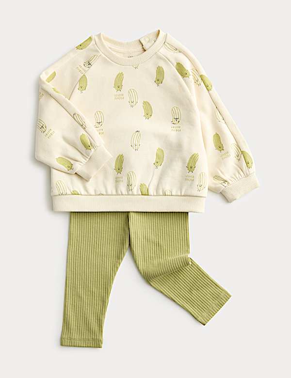 2 Piece Little Pickle Sweatshirt & Leggings Outfit (0-3 Years) | GREEN ...