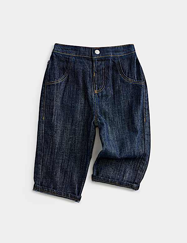 Cotton Rich Elasticated Waist Jeans (0-3 Years) | DENIM | Jeans | M&S JP