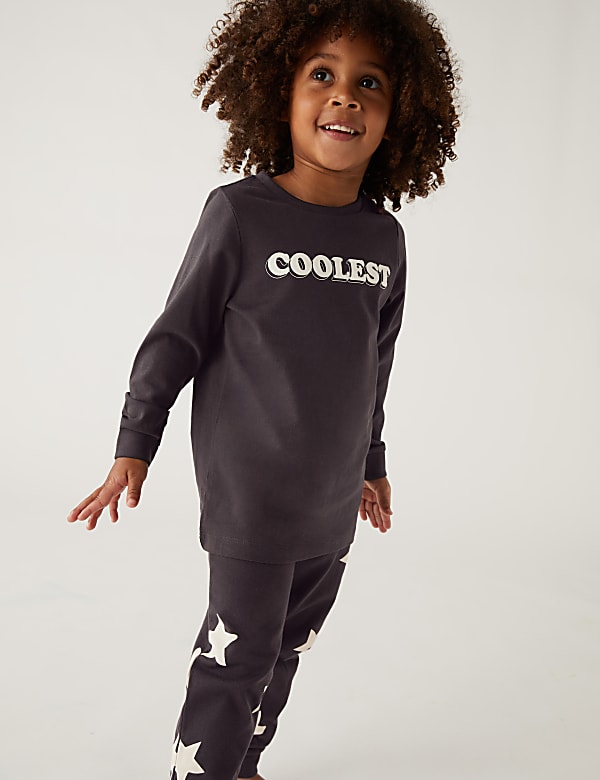 Buy Pure Cotton Coolest Slogan Pyjamas at Marks Spencer