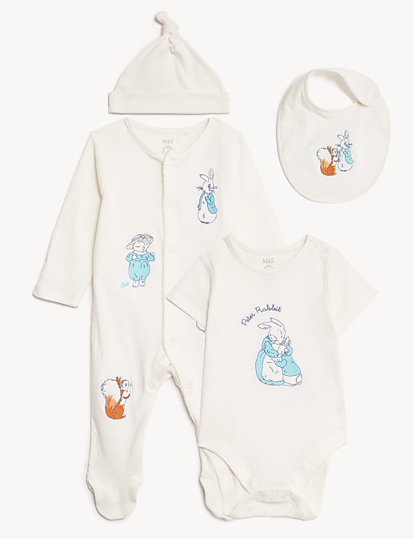 4pc Cotton Rich Peter Rabbit™ Starter Set (0-12 Mths) | CREAM MIX ...