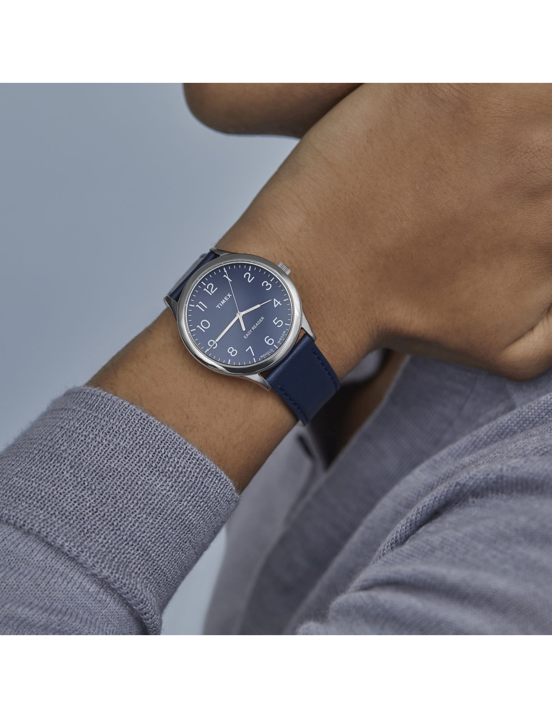 Timex Essential Collection Blue Leather Watch | Timex | M&S