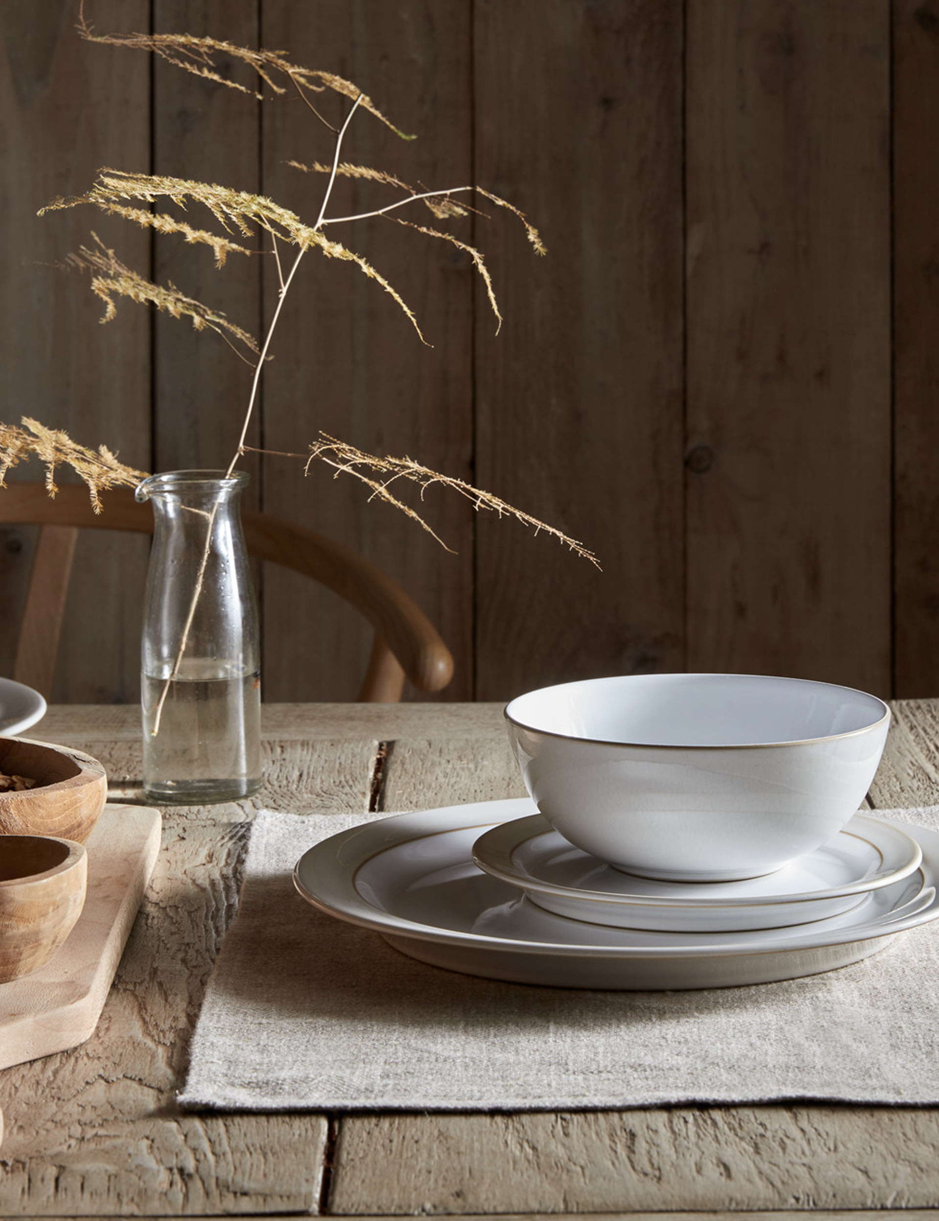12 Piece Natural Canvas Dinner Set | Denby | M&S