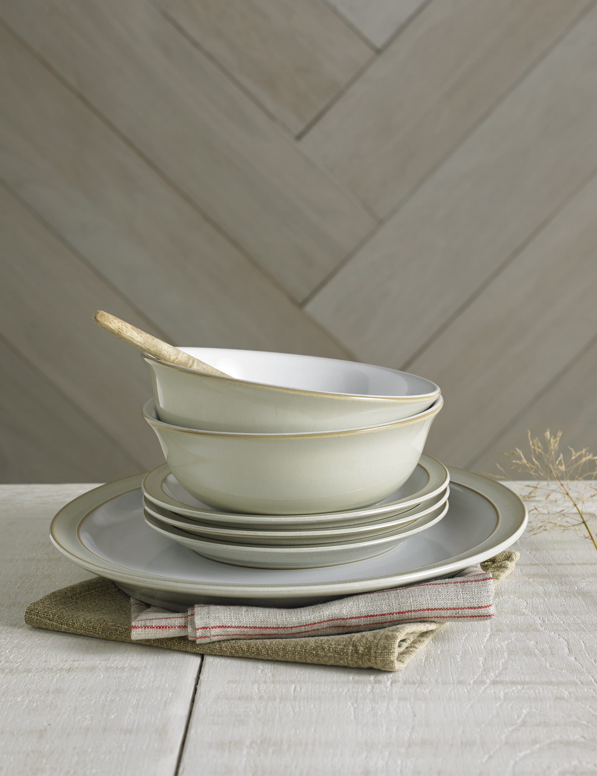 12 Piece Linen Dinner Set | Denby | M&S