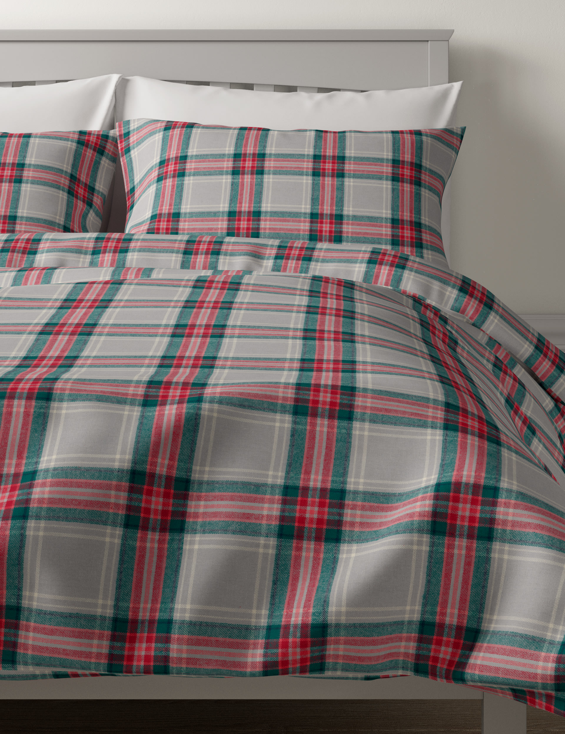 Brushed Cotton Checked Bedding Set | M&S