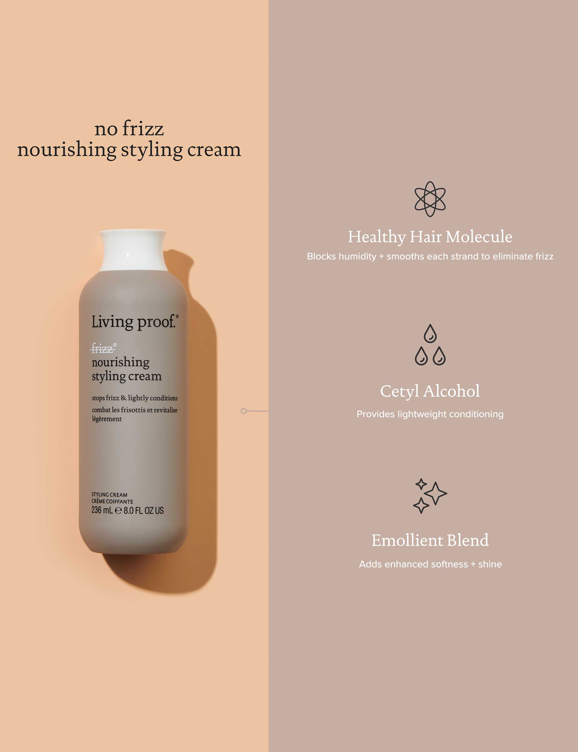 No Frizz Nourishing Styling Cream 236ml | Living proof.® | M&S