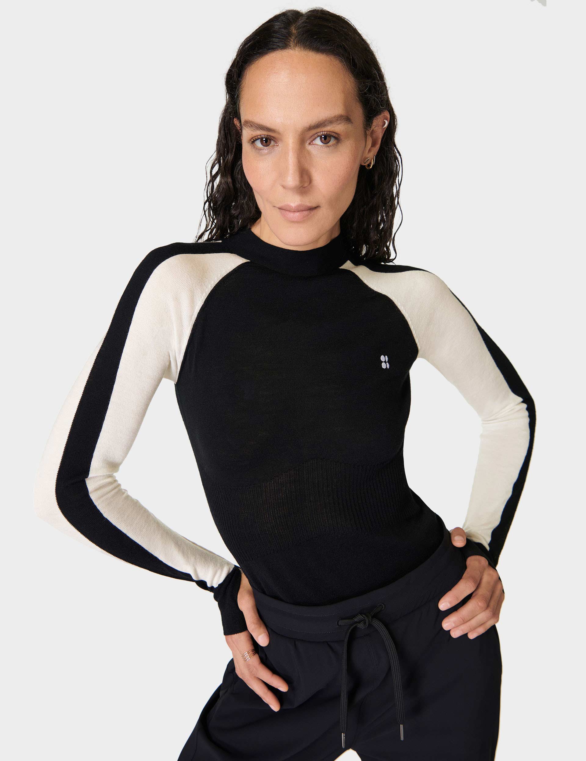 Pure Merino Wool Colour Block Crew Neck Top | Sweaty Betty | M&S