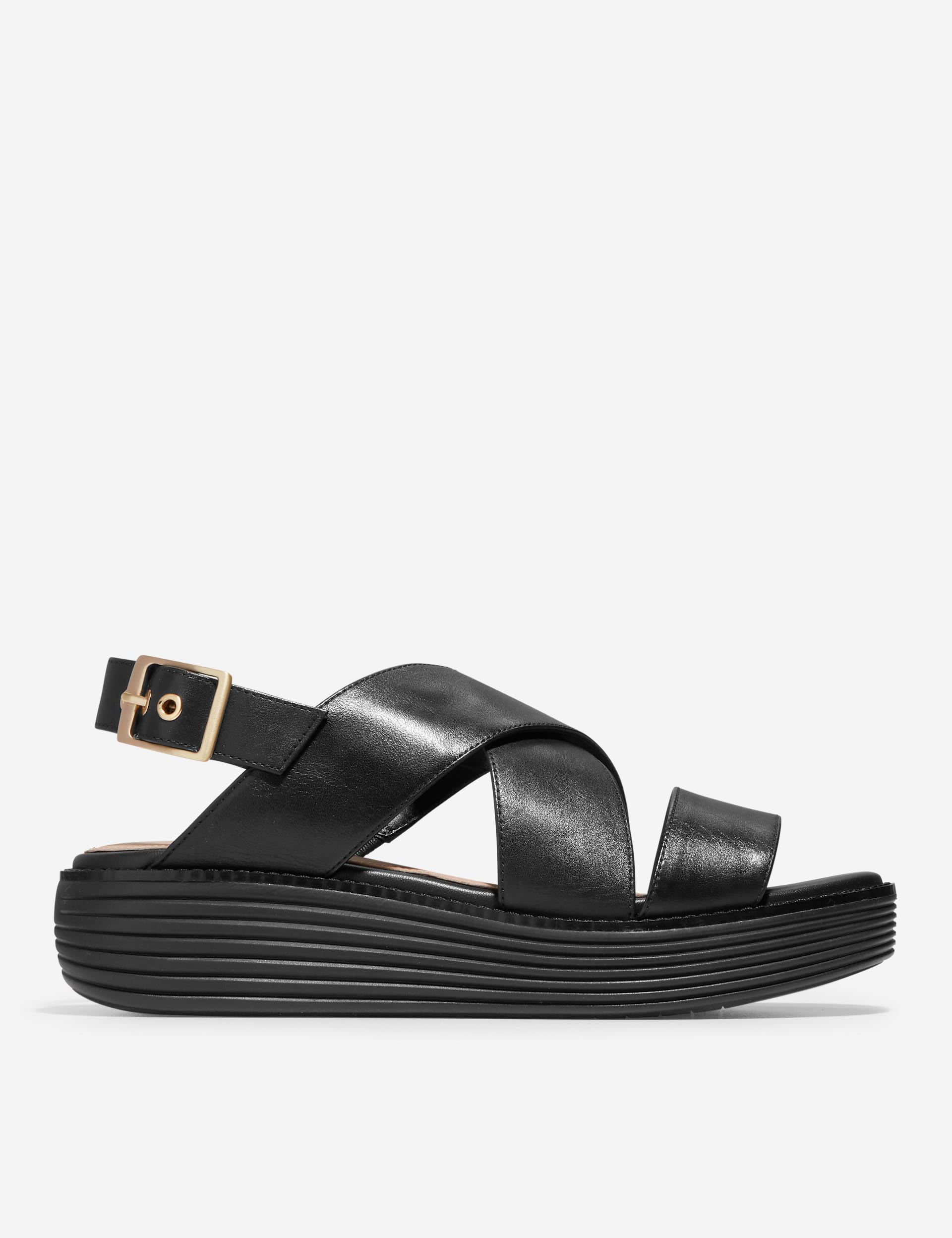 Leather Buckle Crossover Flatform Sandals | Cole Haan | M&S