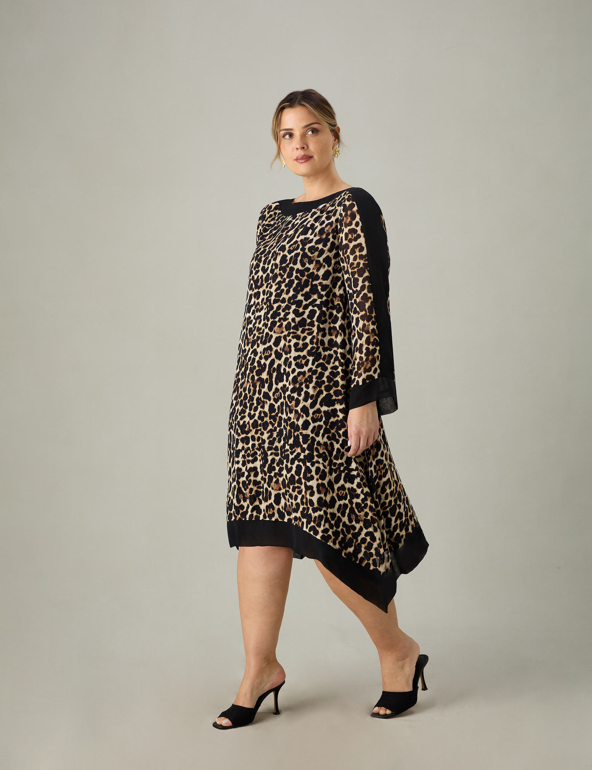 Leopard Print Knee Length Kaftan Dress | Live Unlimited London | M&S