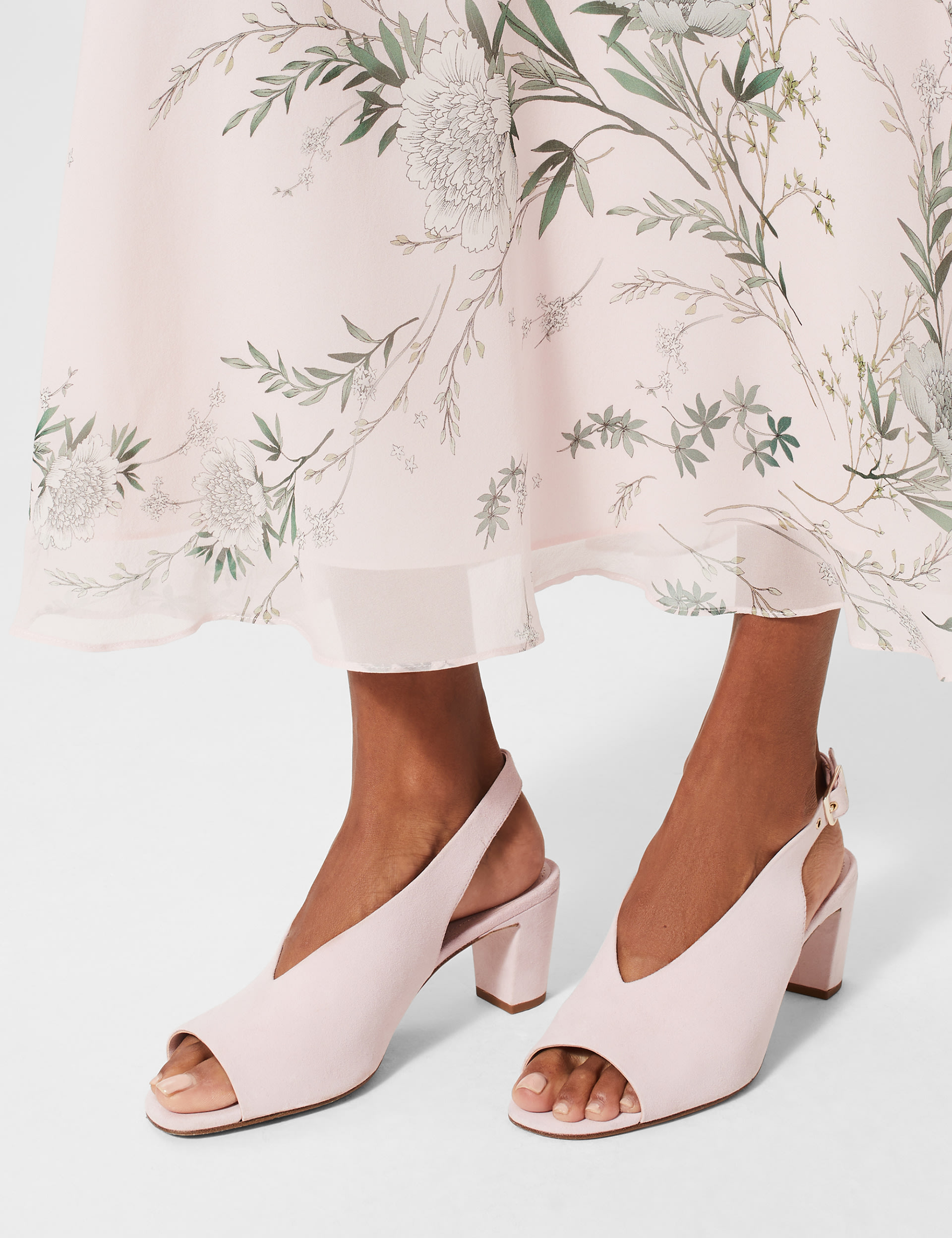 Suede Buckle Block Heel Slingback Sandals | HOBBS | M&S