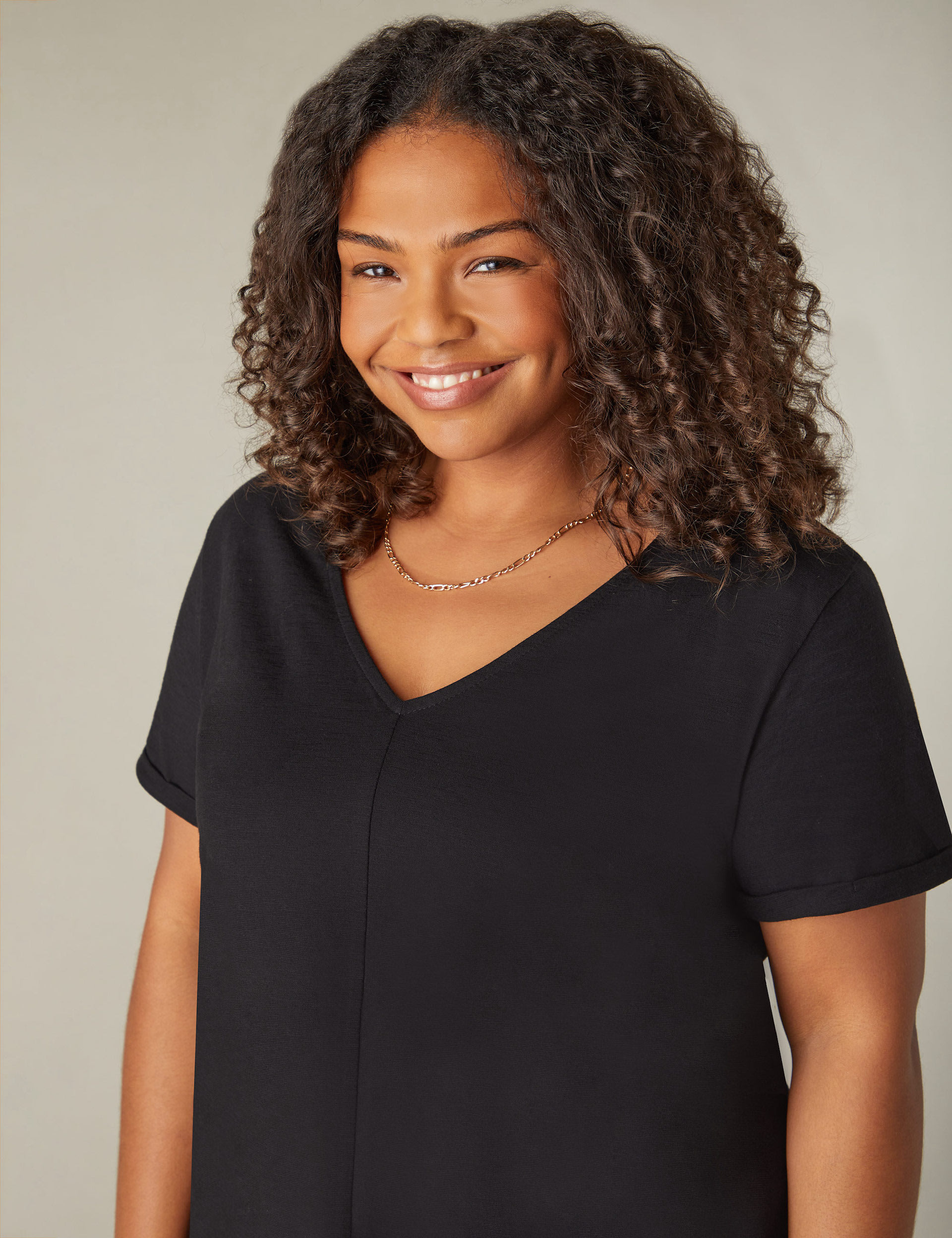 Pure Cotton Long V-Neck Longline T-Shirt | Live Unlimited London | M&S