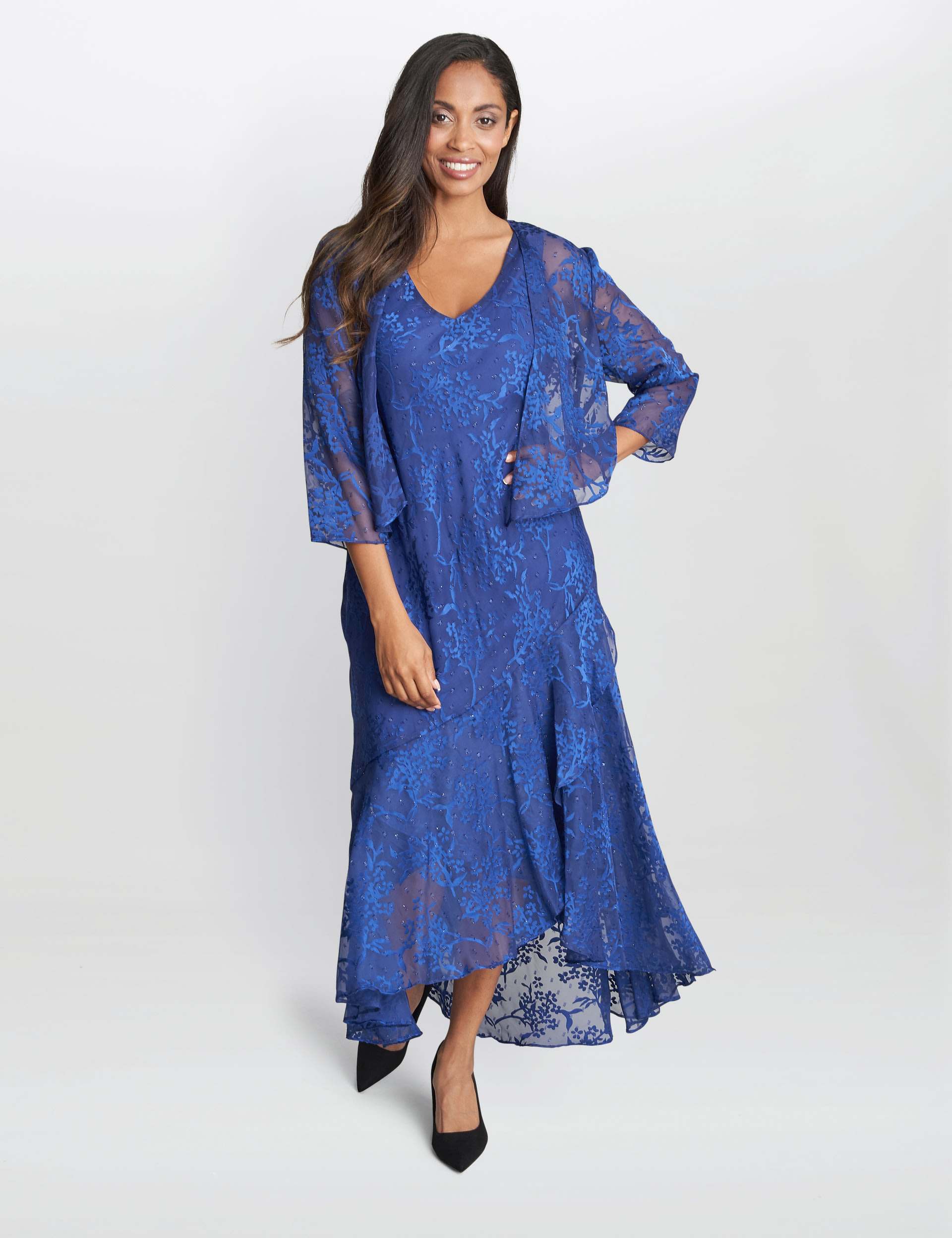 Floral Jacquard V-Neck Maxi Dress & Jacket | Gina Bacconi | M&S
