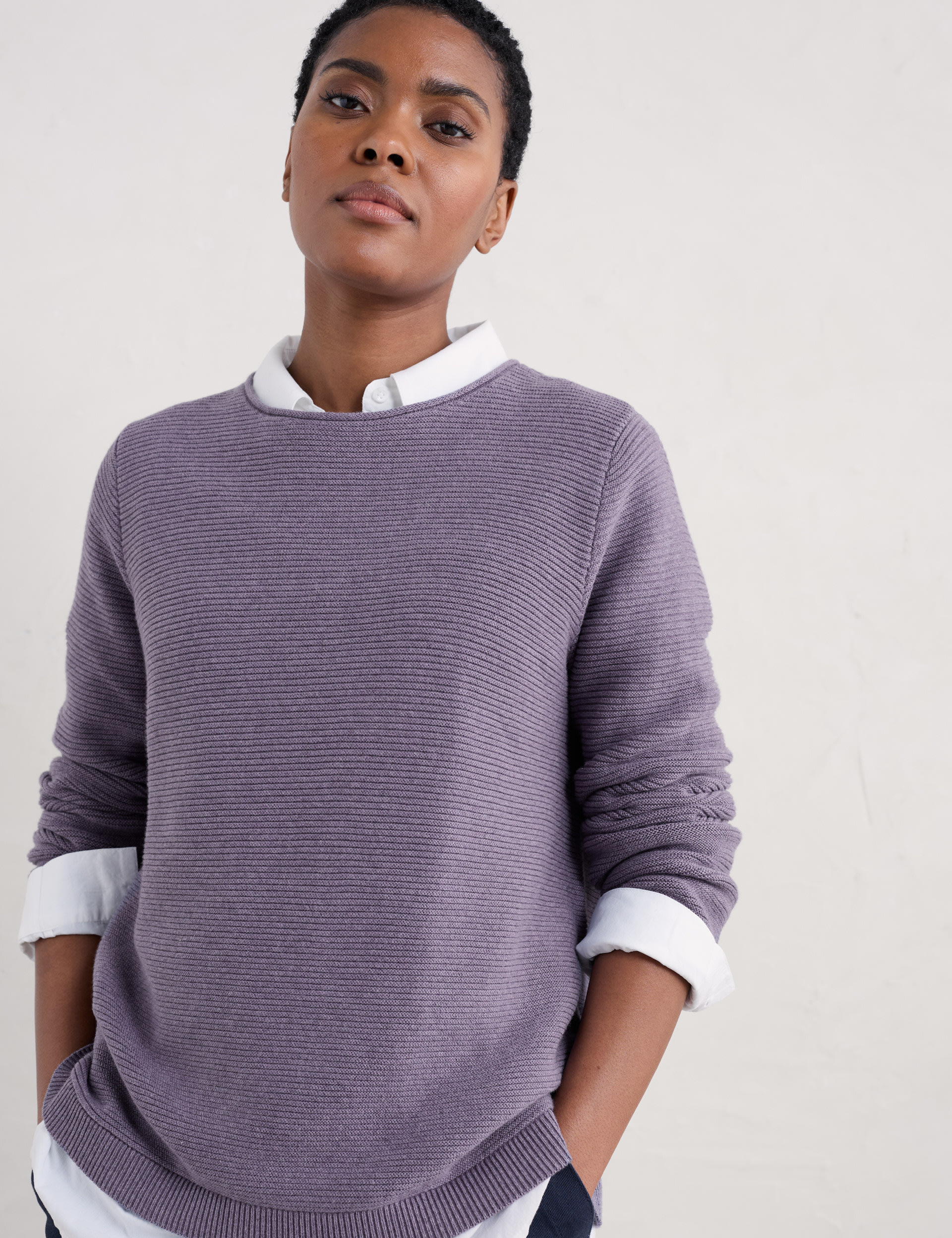 Pure Cotton Textured Crew Neck Jumper | Seasalt Cornwall | M&S
