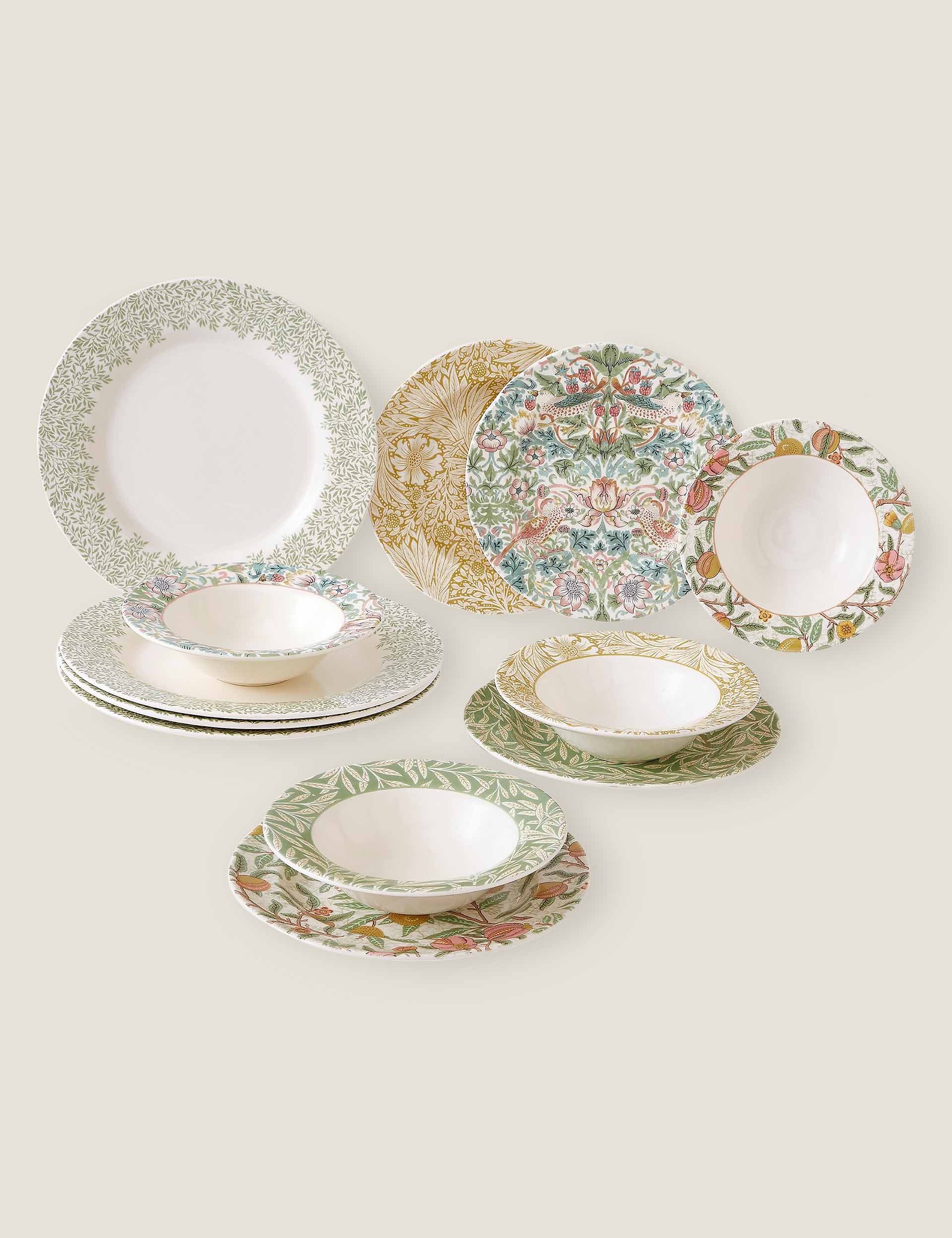 12 Piece Patterned Dinner Set | Morris & Co | M&S