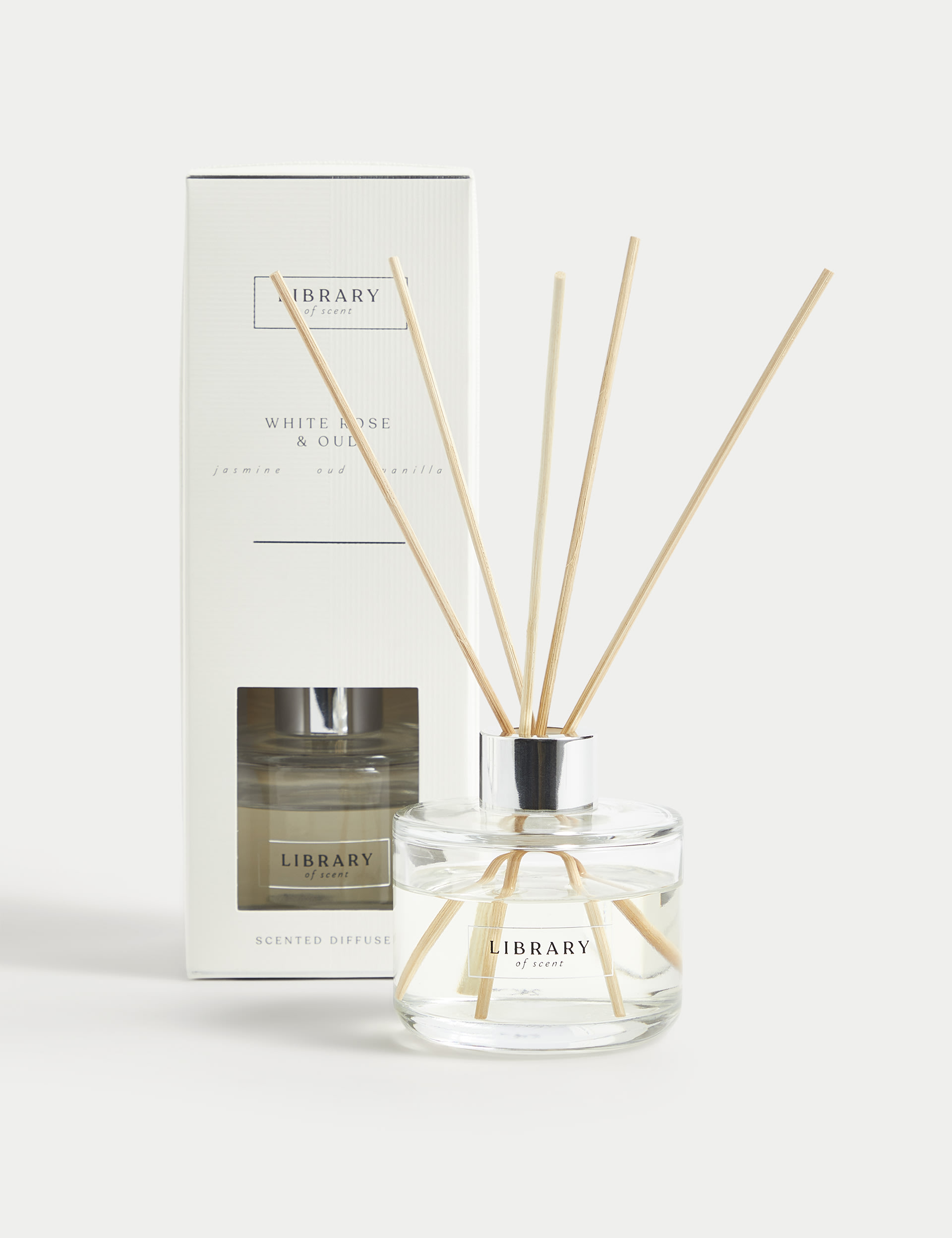 White Rose & Oud 100ml Diffuser | Library of Scent | M&S