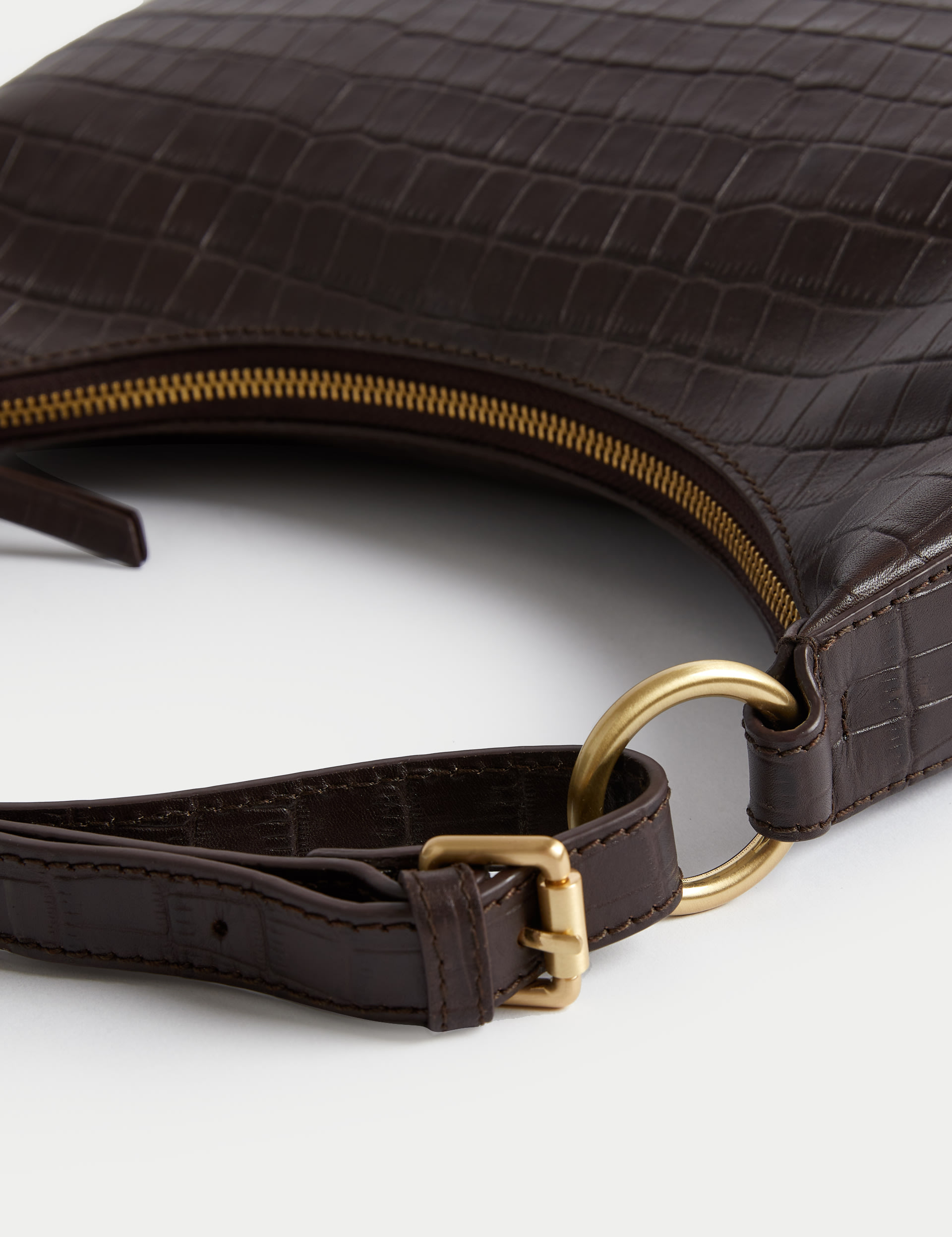 Leather Croc Effect Shoulder Bag | M&S Collection | M&S
