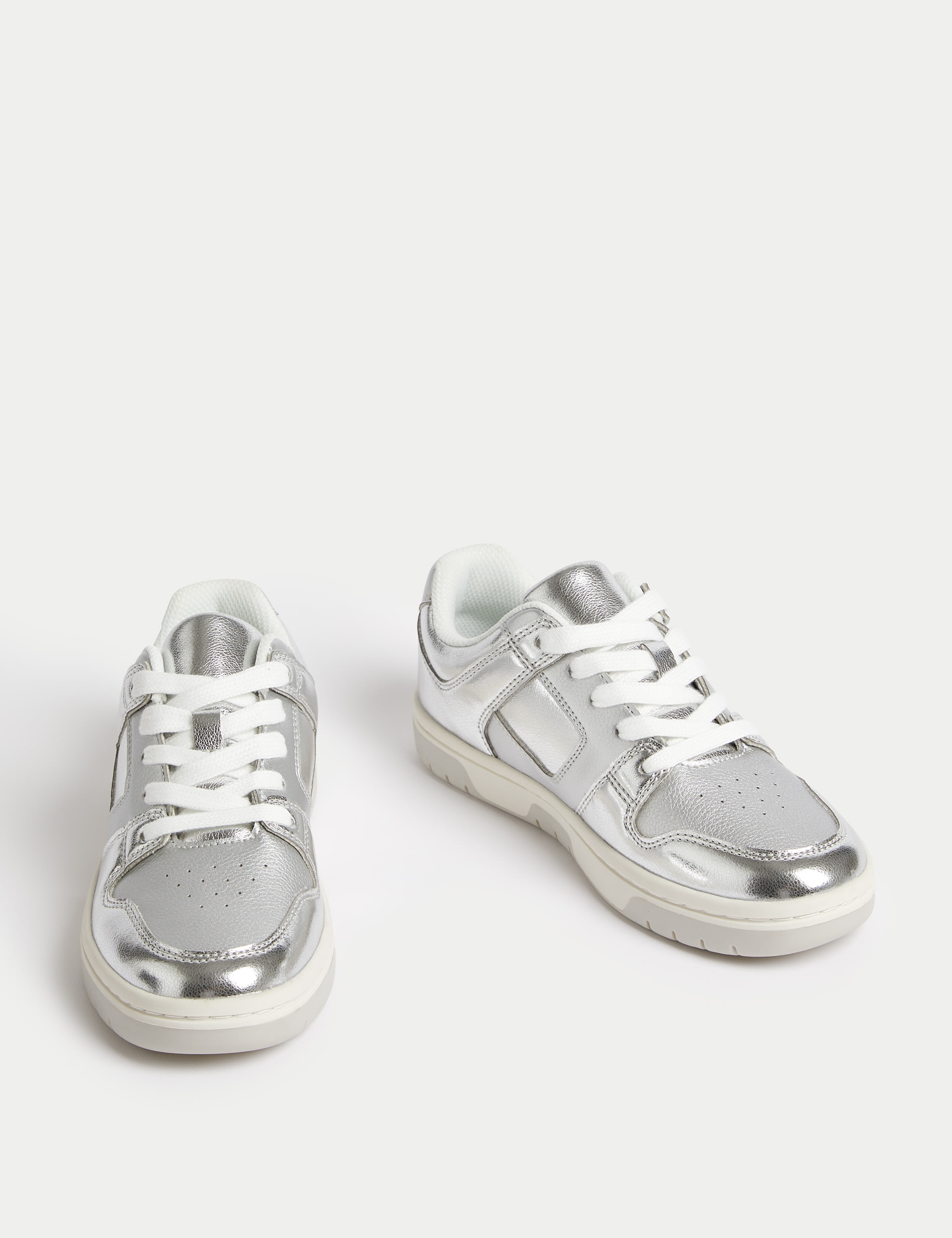 Lace Up Metallic Trainers | M&S Collection | M&S