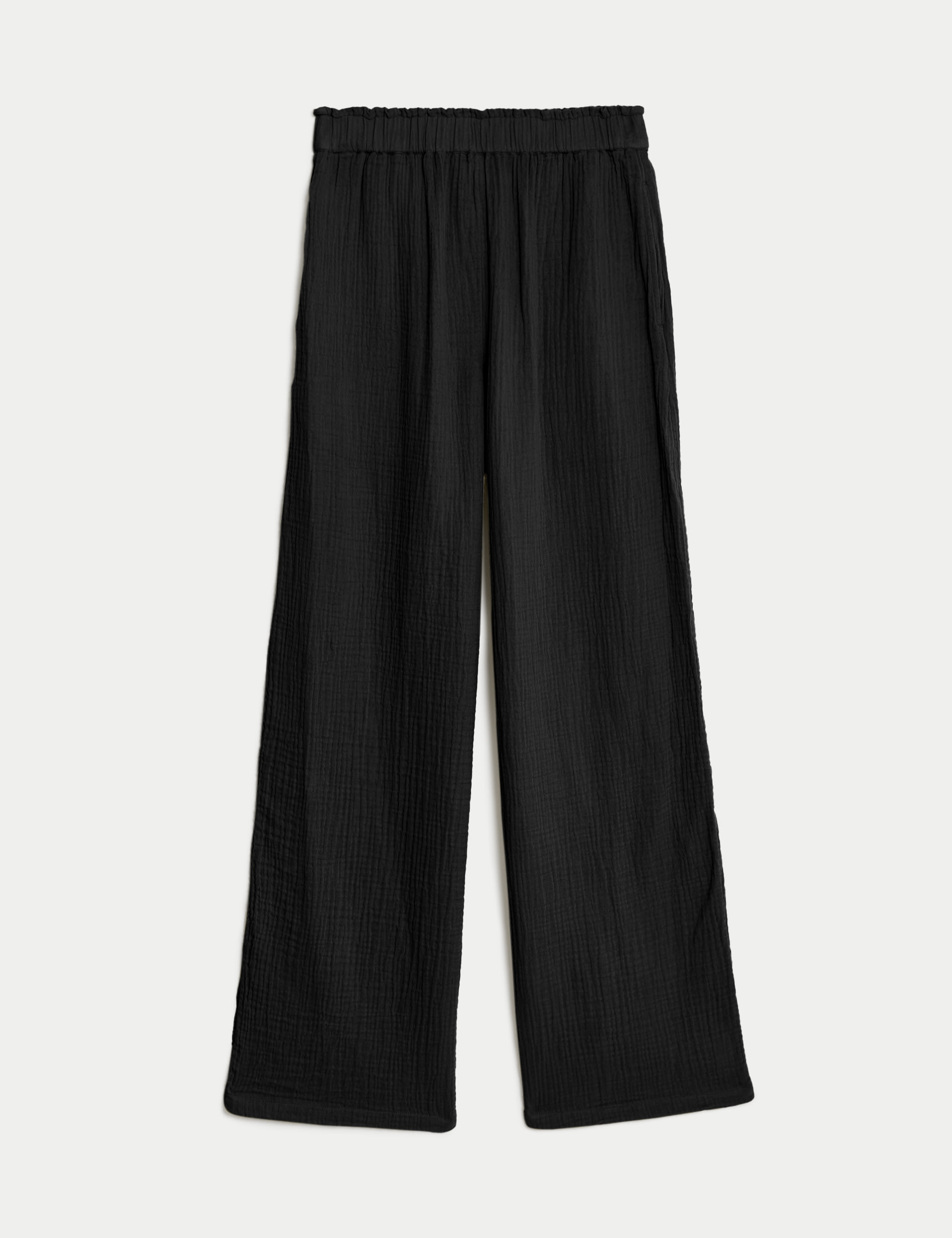 Pure Cotton Elasticated Waist Relaxed Trousers | M&S Collection | M&S
