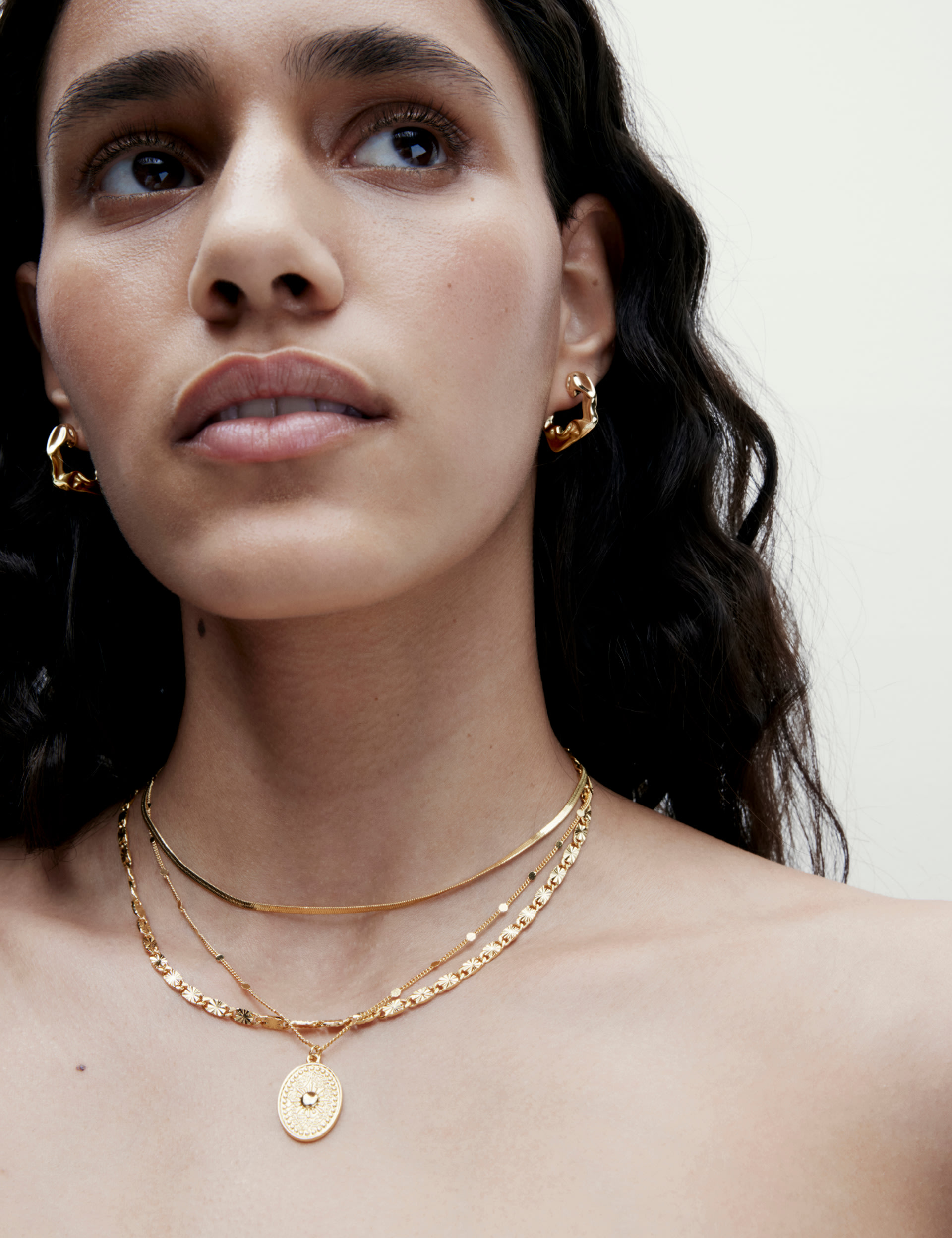 Gold Plated Coin Multirow Necklace | M&S Collection | M&S