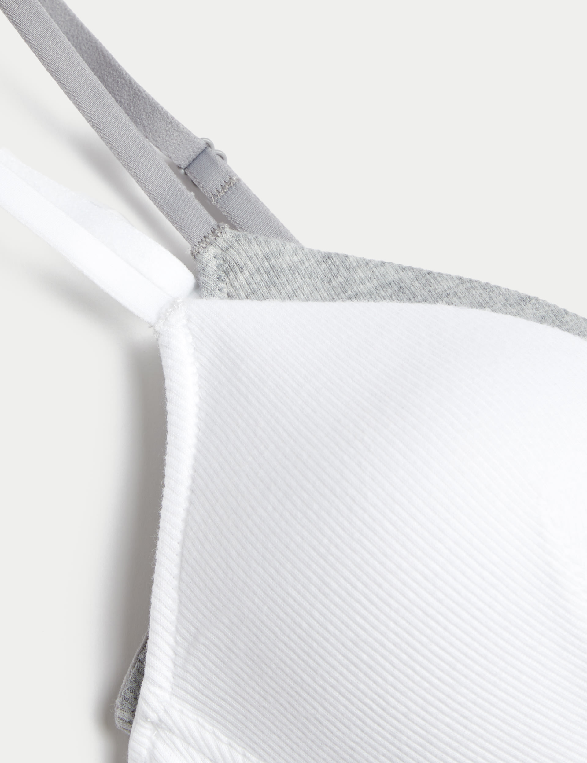 2pk Non Wired Cotton Rich Ribbed First Bras AA-D | M&S Collection | M&S