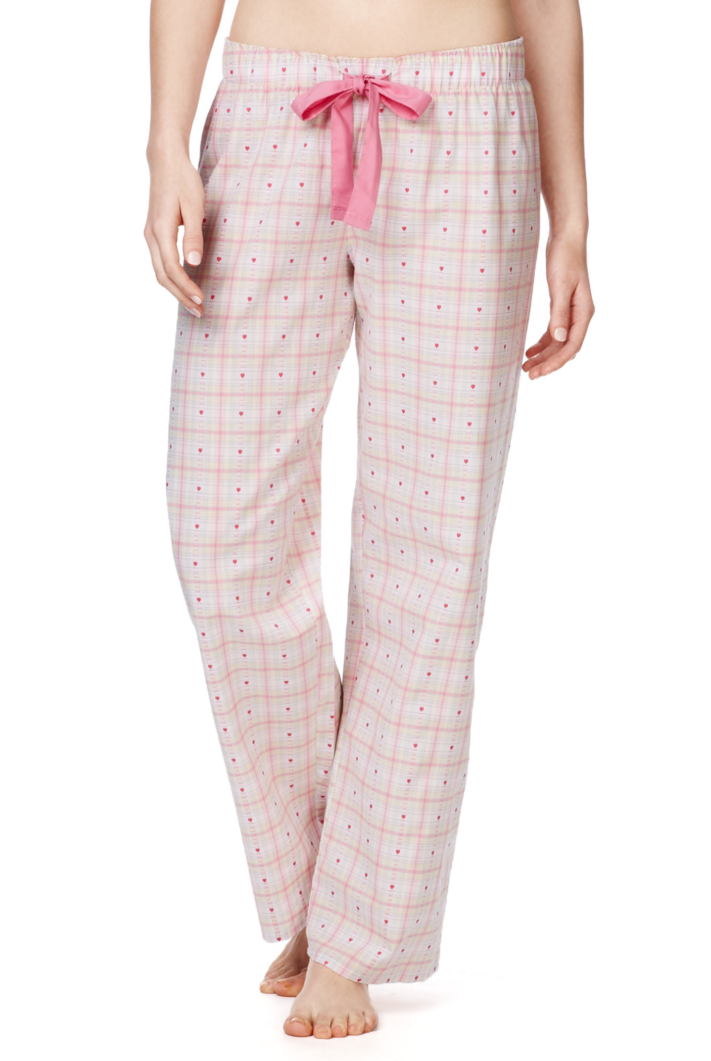 Pure Cotton Dobby Heart & Checked Pyjama Bottoms | Limited Collection | M&S