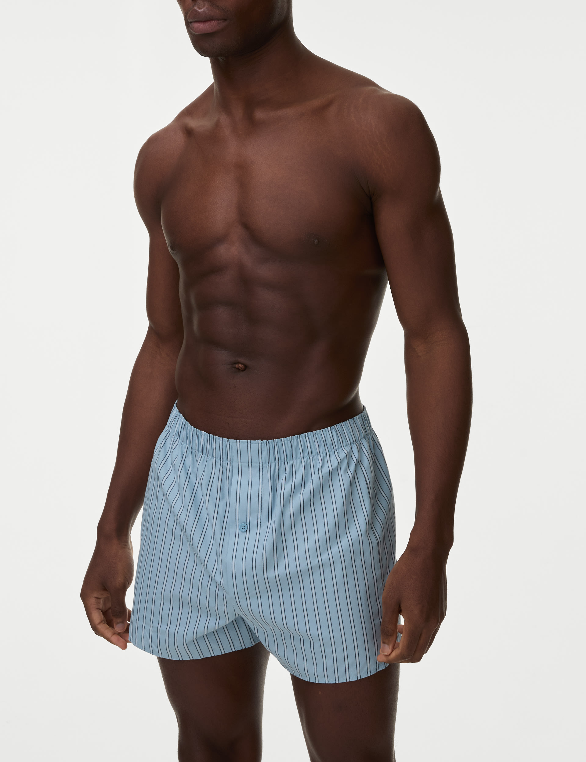 5pk Pure Cotton Striped Woven Boxers | M&S Collection | M&S