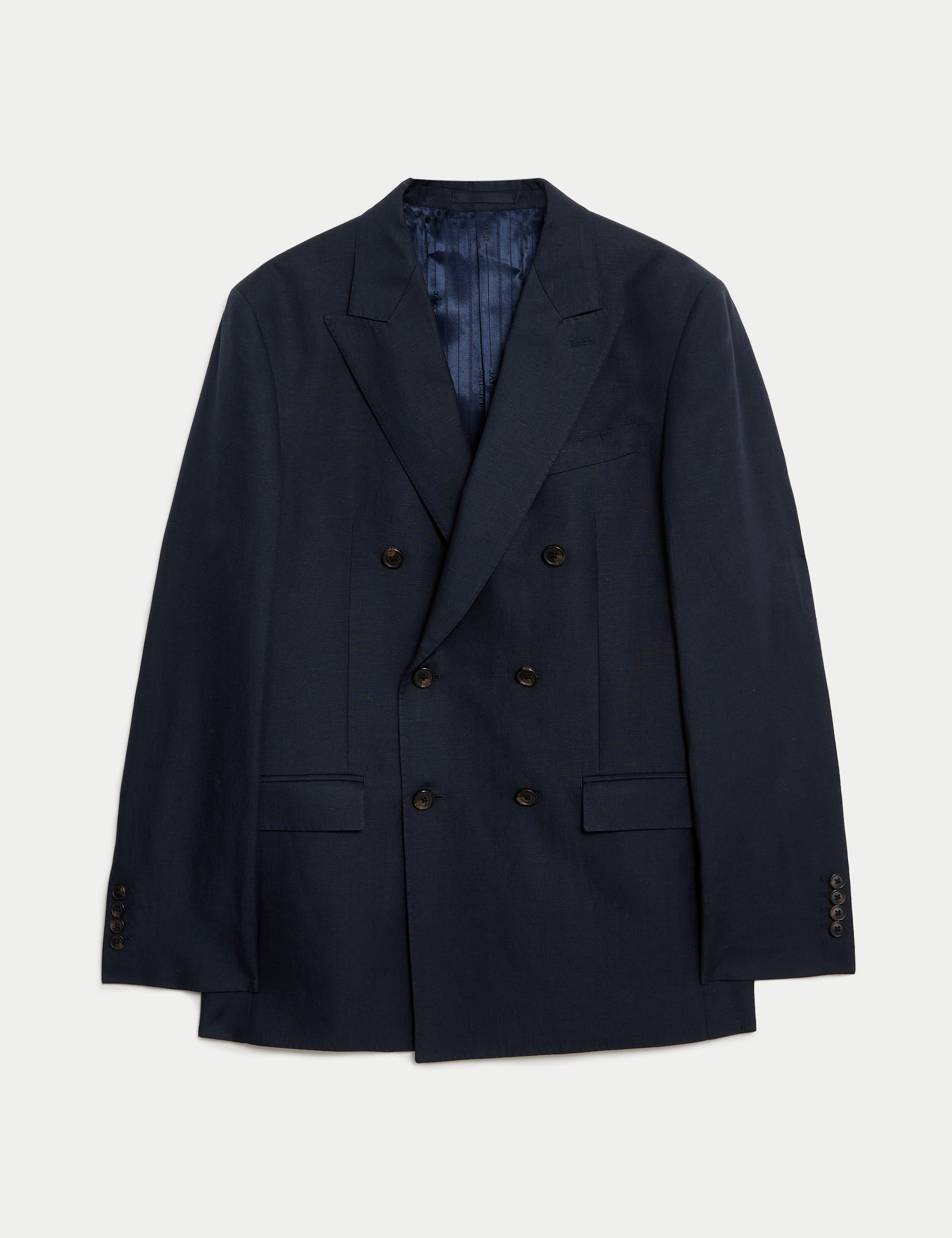 Tailored Fit Silk Rich Double Breasted Suit Jacket | JAEGER | M&S