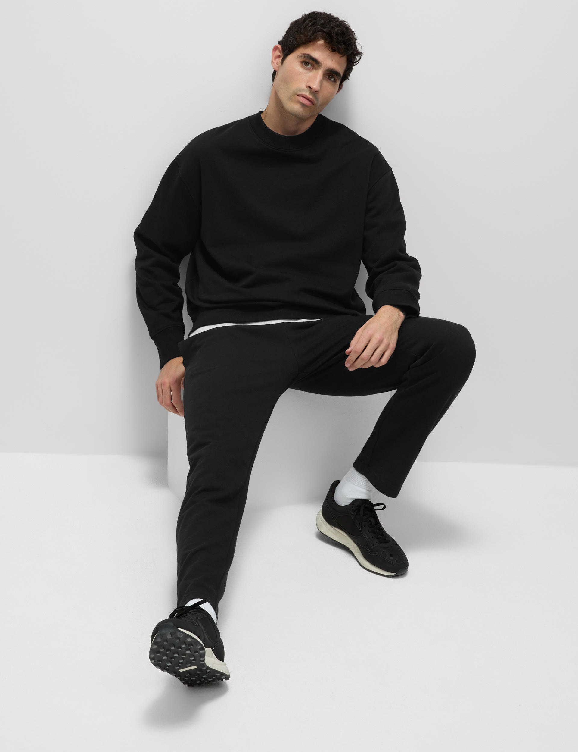 Drawstring Cotton Rich Straight Leg Joggers | M&S Collection | M&S IE